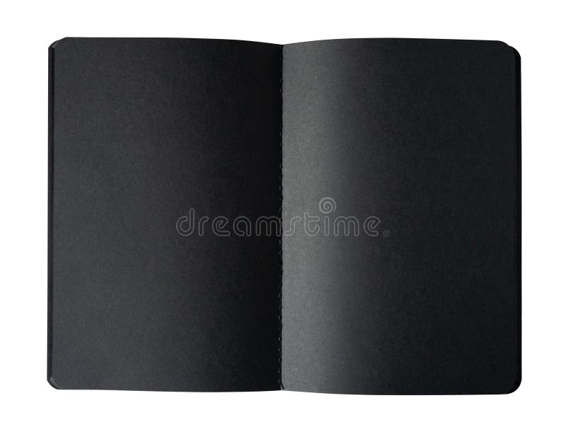 Open Notebook with Black Empty Pages Isolated on White Stock Image ...
