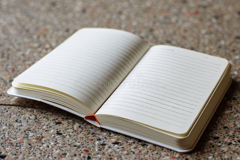 Open Notebook, Blank Pages, Fresh Start for Writing, Ideas, Concepts ...