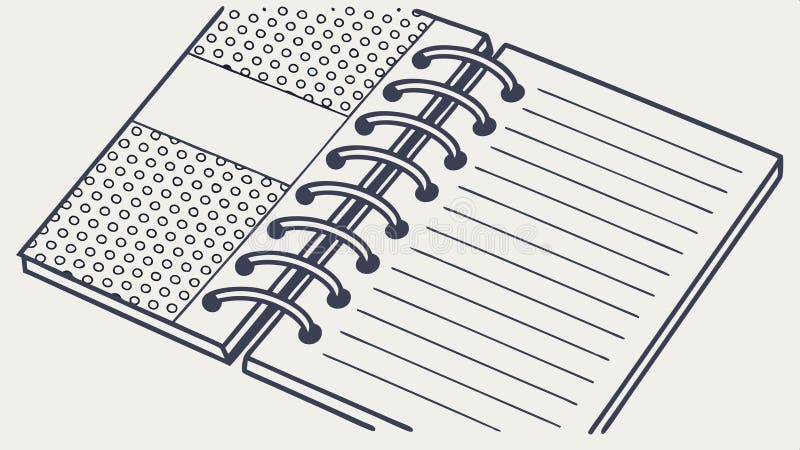 Open Notebook with Blank Pages, Stationery and Writing Concept Vector ...