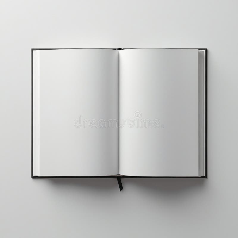 An Open Notebook with Blank White Pages Lies on a Flat Surface Stock ...