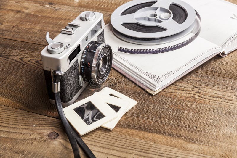 Open Notebook and Camera stock image. Image of paper - 68744675