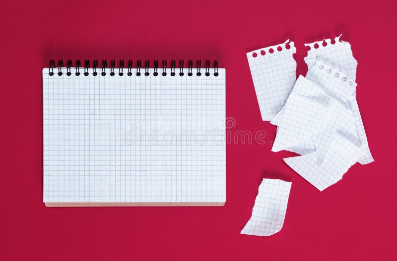 Notebook and torn sheet stock photo. Image of bottom - 84306294