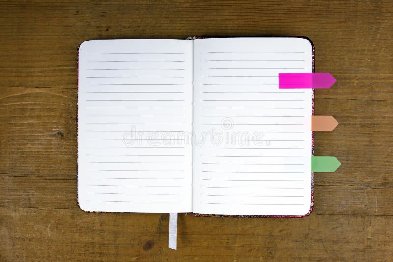 Open Notebook with Colorful Tabs Stock Image - Image of notepaper ...