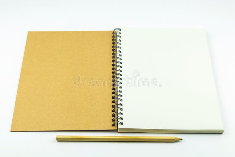Open notebook with pencil stock photo. Image of white - 92181672