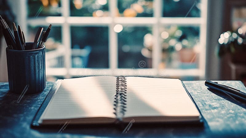 An Open Notebook, Day Planner, Diary for Notes with Clean White Pages ...
