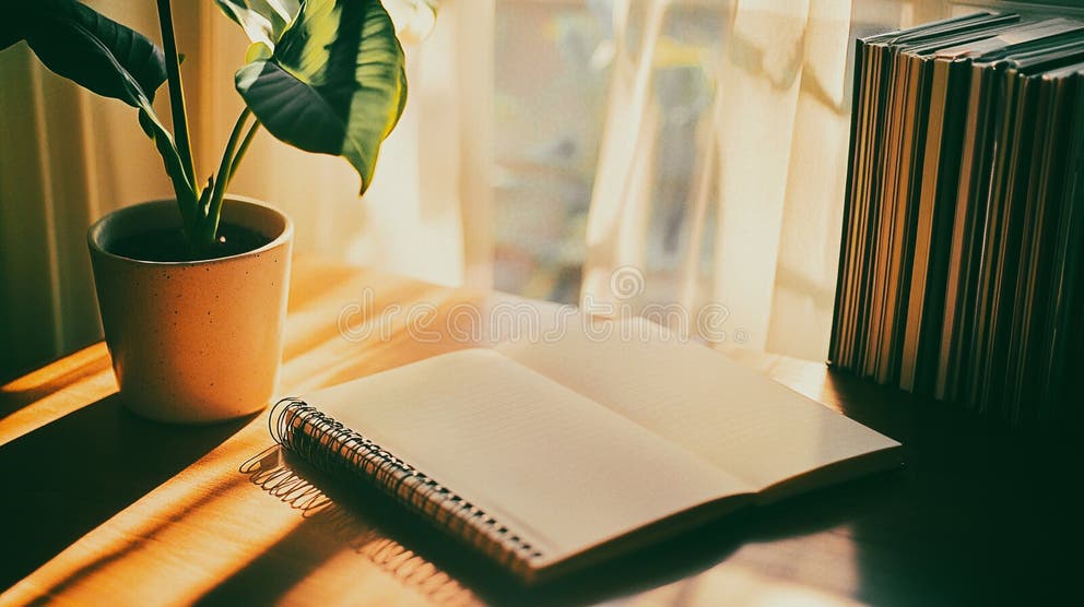 An Open Notebook, Day Planner, Diary for Notes with Clean White Pages ...