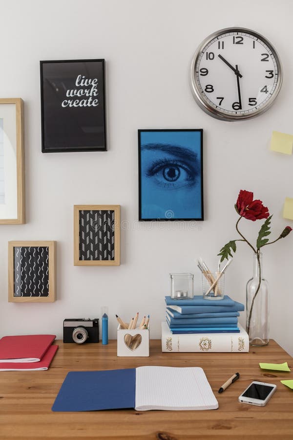 Open notebook on desk stock image. Image of clean, decoration - 55227071