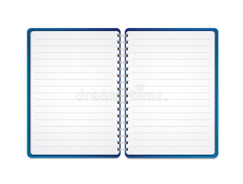 Open notebook stock vector. Illustration of diary, blank - 30651607
