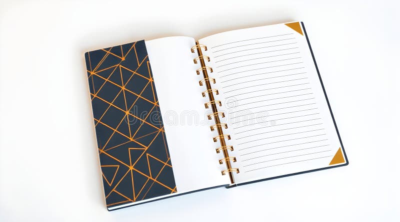 Luxury Notebook Mockup with Geometric Foil Details Stock Illustration ...