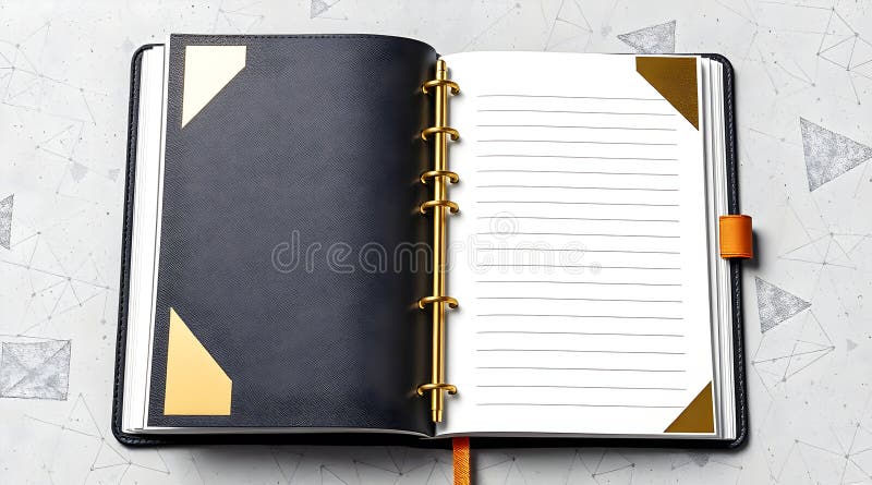 Luxury Notebook Mockup with Geometric Foil Details Stock Illustration ...