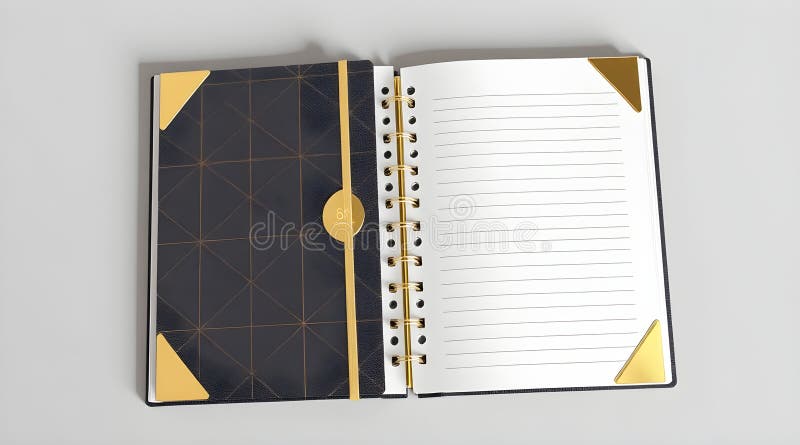 Luxury Notebook Mockup with Geometric Foil Details Stock Illustration ...
