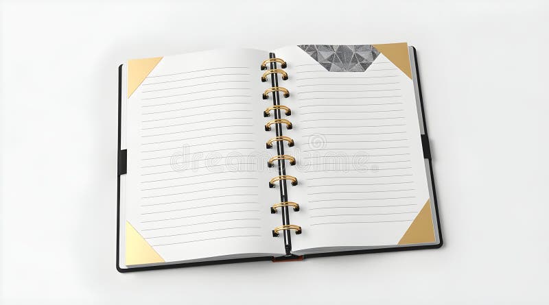 Luxury Notebook Mockup with Geometric Foil Details Stock Illustration ...