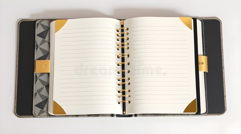 Luxury Notebook Mockup with Geometric Foil Details Stock Illustration ...