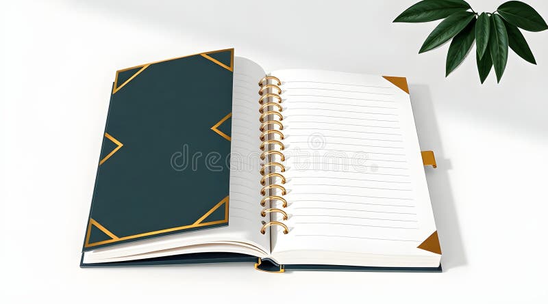 Luxury Notebook Mockup with Geometric Foil Details Stock Illustration ...