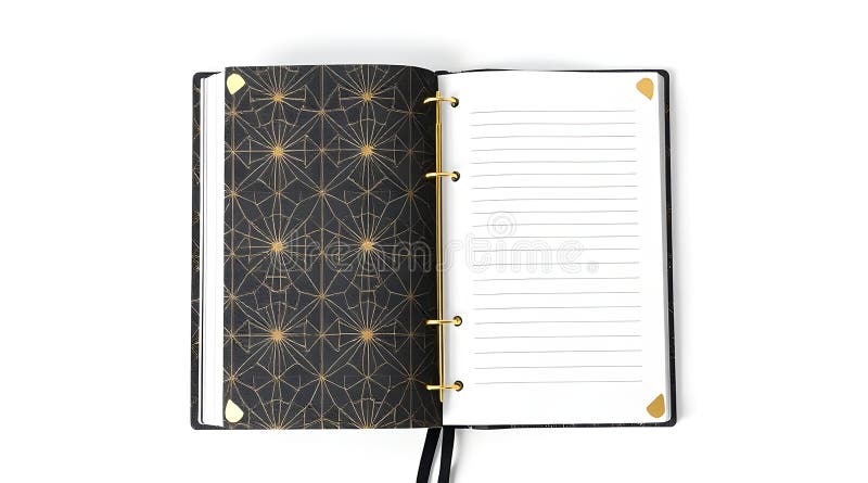 Luxury Notebook Mockup with Geometric Foil Details Stock Illustration ...