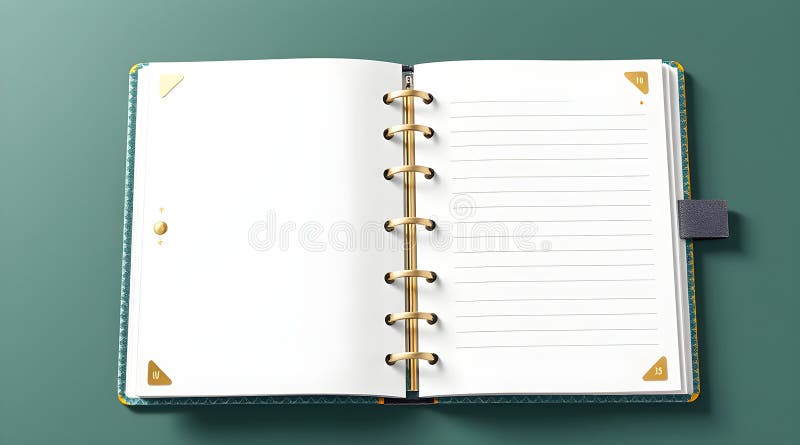 Luxury Notebook Mockup with Geometric Foil Details Stock Illustration ...