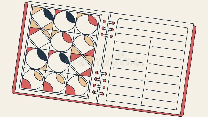 Open Notebook with Geometric Patterns and Pen Vector Design Generative ...