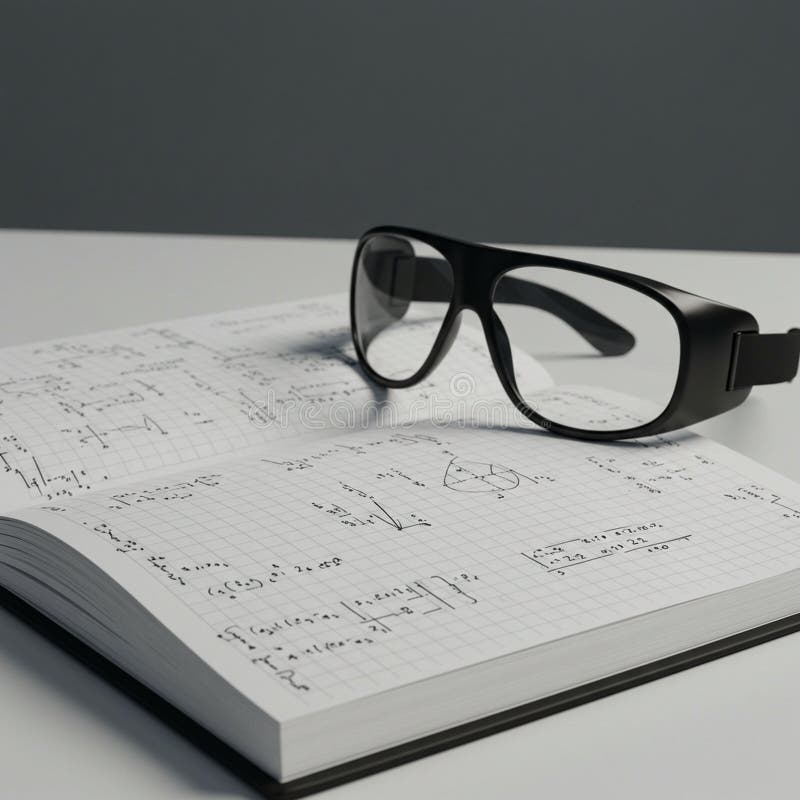 An Open Notebook with Graph Paper Filled with Mathematical Equations ...