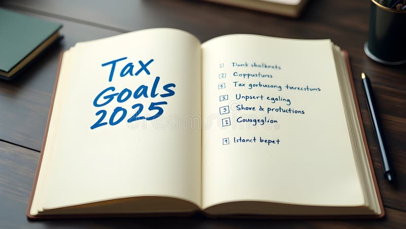 An Open Notebook with Handwritten Tax Goals 2024 and Bullet Points ...