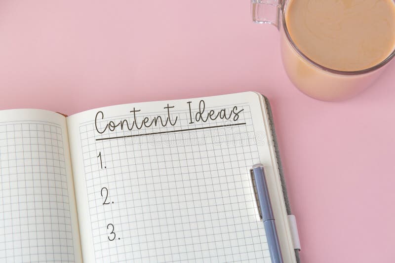 Open Notebook with Handwritten Title Text Content Ideas, Blue Pen and ...