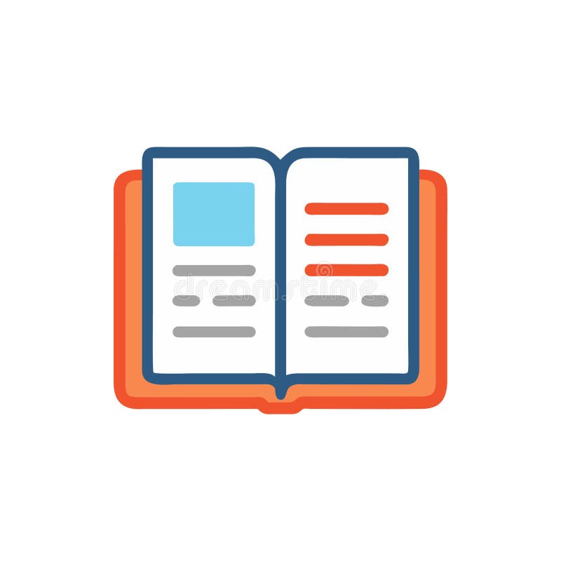 Open Notebook Icon for Study Activities Stock Illustration ...