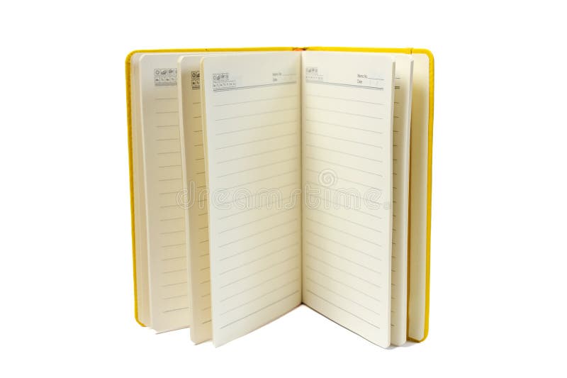 Open Notebook Isolated on White Background Stock Photo - Image of cover ...