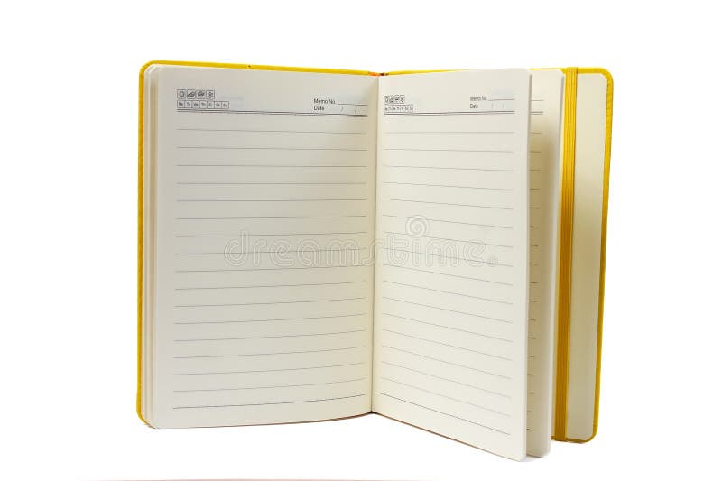 Open Notebook Isolated on White Background Stock Photo - Image of cover ...