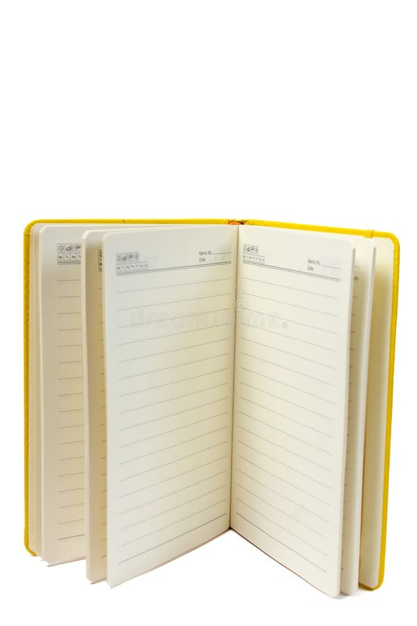 Open Notebook Isolated on White Background Stock Image - Image of ...