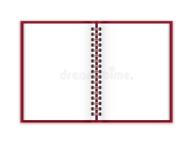 Open Spiral Notebook with Autumn Leaves Vector Stock Vector ...