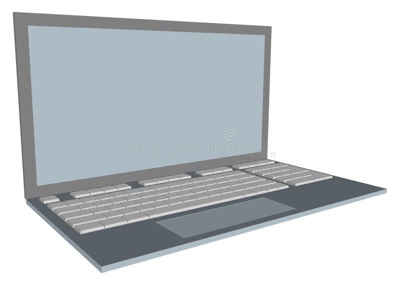 Side View Of Vector Laptop, Isolated On White Background Stock Vector ...