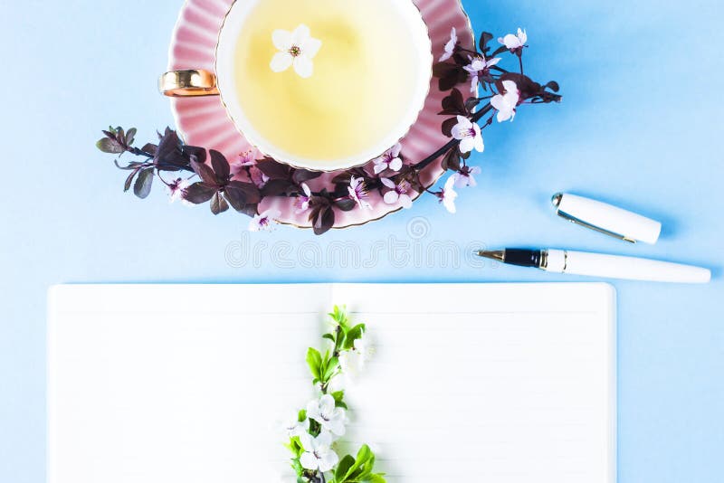 Spring Creative Workplace stock photo. Image of desk - 114959598