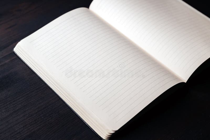 Open Notebook on Office Desk with Pencil, Mockup Copy Space Stock Photo ...