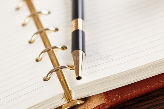 Open notebook and pen stock photo. Image of binder, diary - 13700958