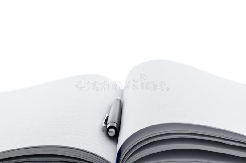 Open notebook and a pen stock image. Image of white, notebook - 28371247