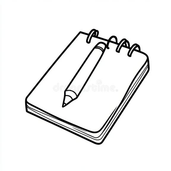 An Open Notebook with a Pen Lying on it, Illustrated in a Modern Hand ...