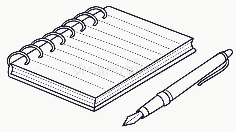 Open Notebook and Pen for Notes, Vector Design Generative AI Stock ...