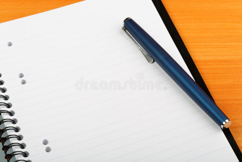 Open Notebook and Pen for Writing Stock Image - Image of lesson ...