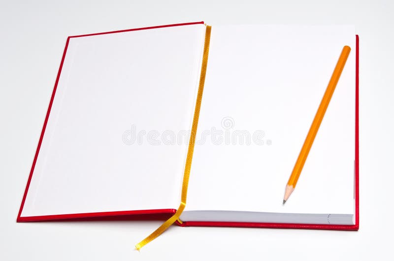 Open notebook with pencil stock image. Image of message - 18243767