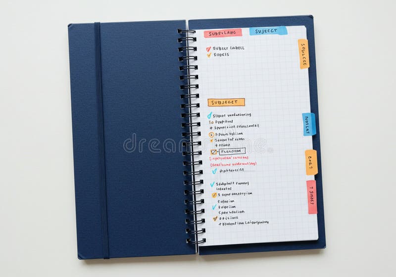Open Notebook with a Spiral Binding and a Grid-patterned Page. the Page ...