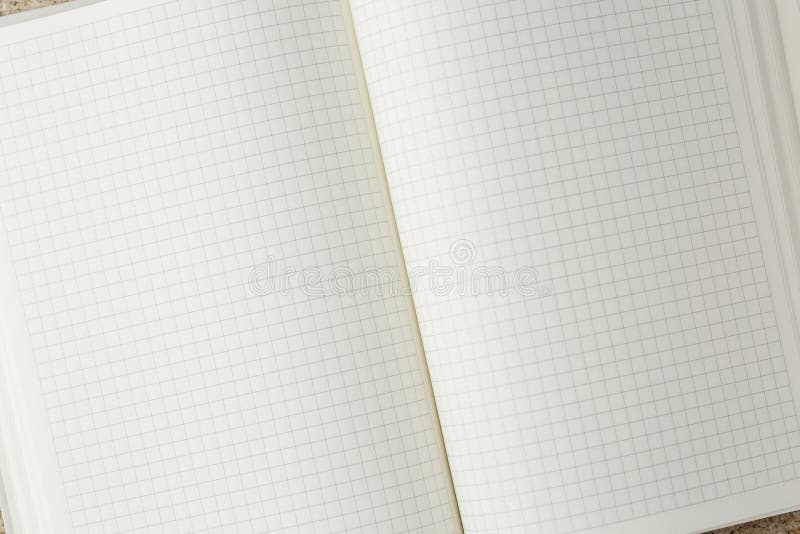 Open Notebook on the Table Top View, with Blank Page Stock Photo ...