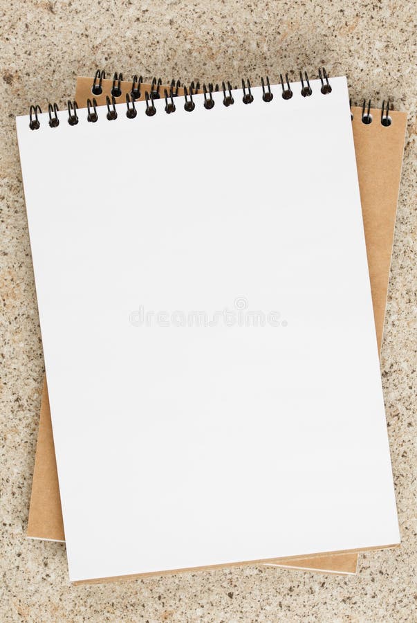 Open Notebook on the Table, with Blank Page Stock Image - Image of ...