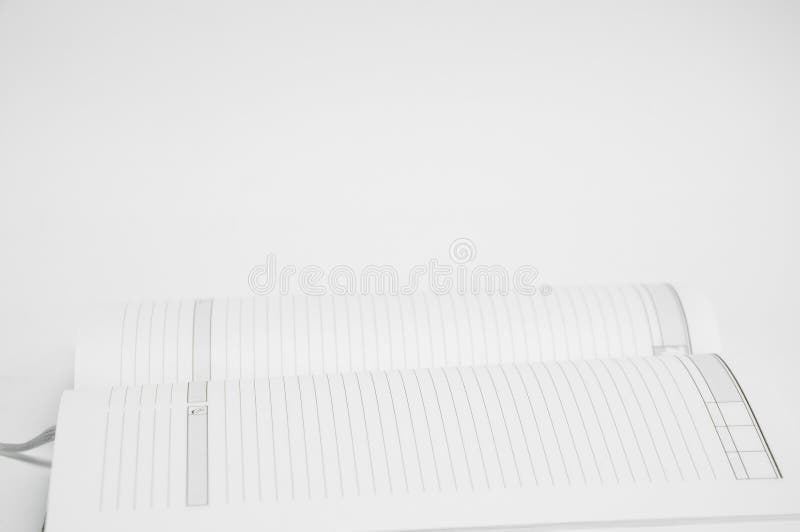 Open Notebook on the Table. on White Background. Stock Image - Image of ...