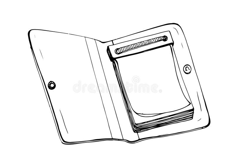 Open Notebook with Tear-off Paper Sheets, Blank Pages for Notes. Memo ...