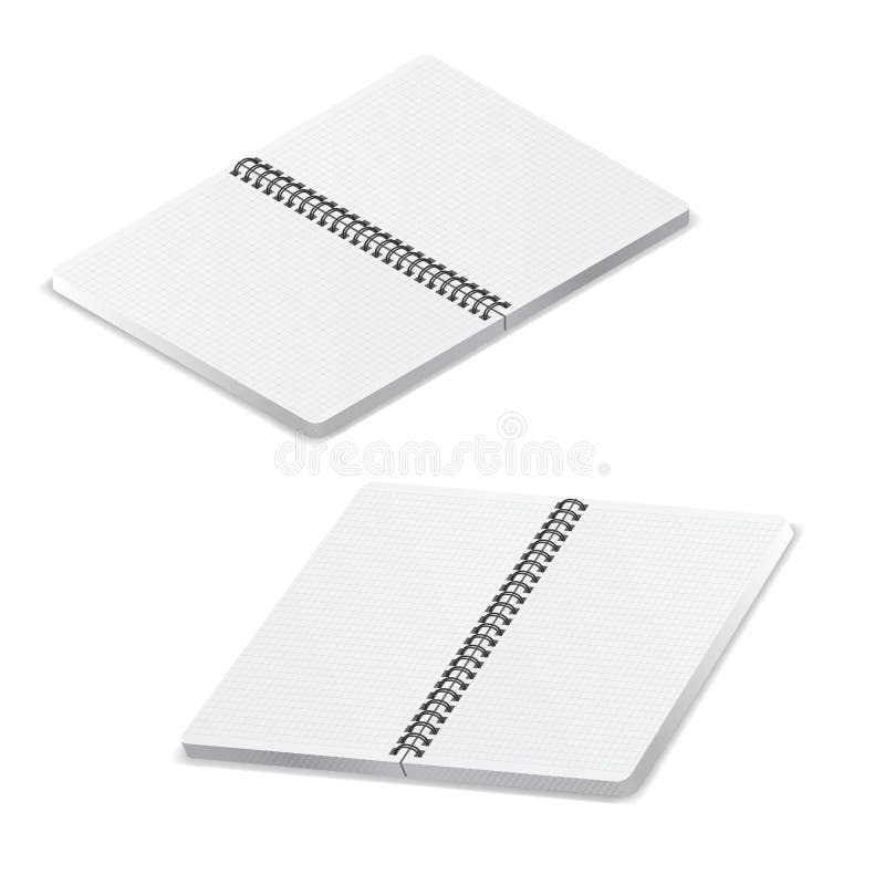 Wire Spiral Grid Lined A4 Copybook - Cover and Page, Realistic Mockup ...