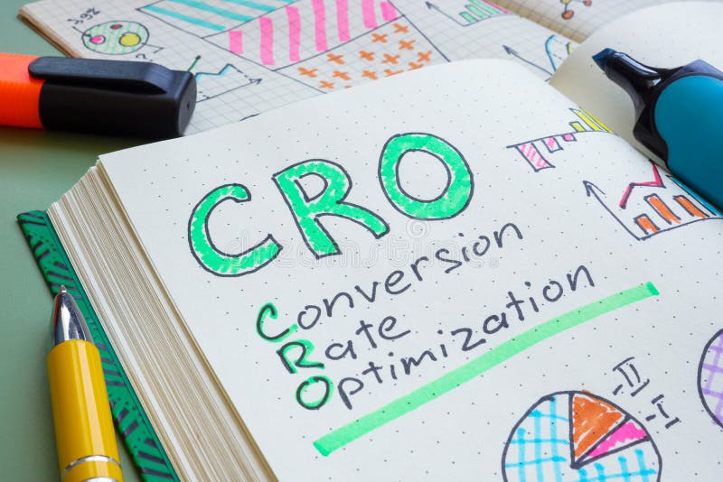 Open Notebook with the Text CRO Conversion Rate Optimization. Digital ...