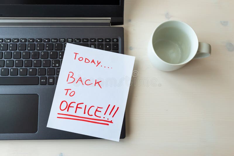 Open Notebook with `Today ... Back To Office` Text. Stock Photo - Image ...