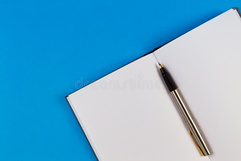 Open Notebook, Pen and Cup of Coffee, Framed with Autumn Leaves on ...