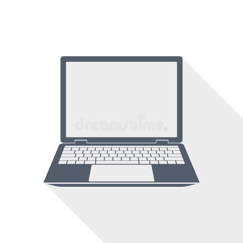 Open Notebook Vector Icon, Laptop Flat Design Illustration in Eps 10 ...