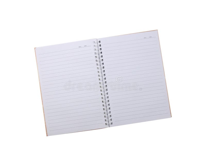 Open Notebook with White Page Stock Image - Image of note, notepad ...