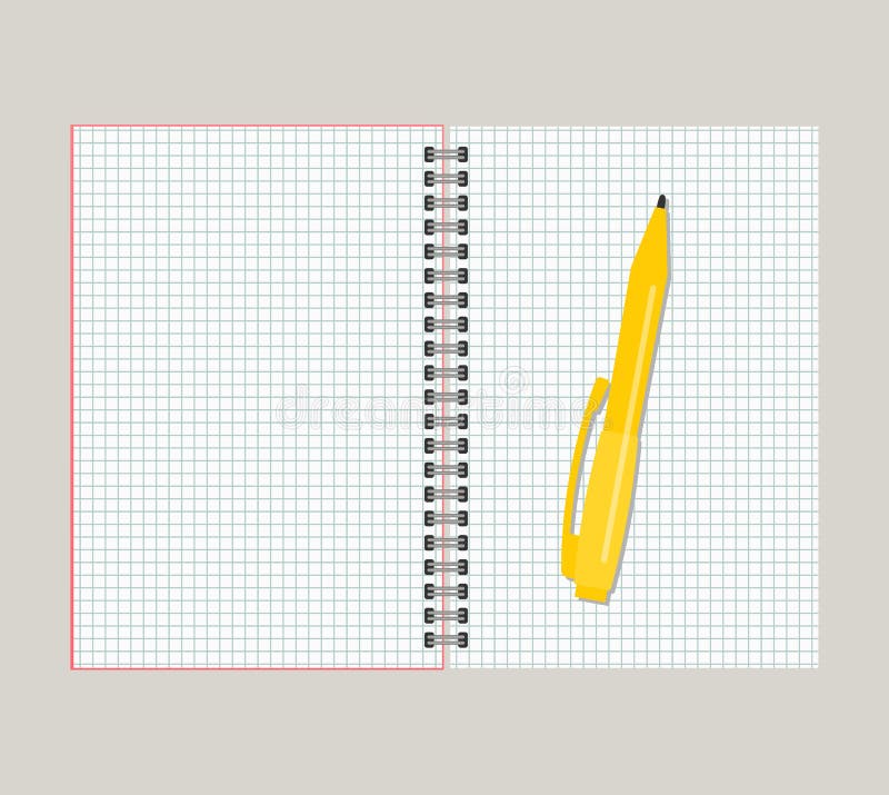 Notebook Yellow Lined Paper Sheet Stock Vector - Illustration of ...